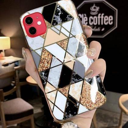 Geometric Glitter Marble Pattern Phone Cases on Luulla
