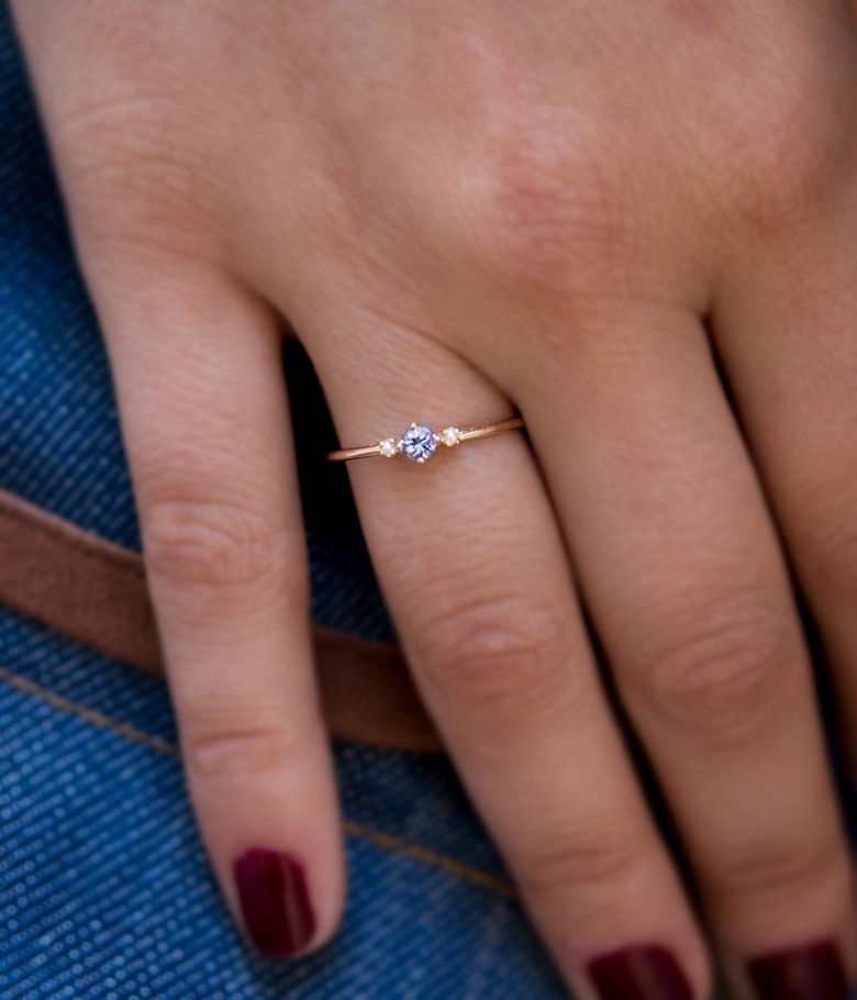 4pcs/set 18k Gold Crystal Rings For Women Girls on Luulla