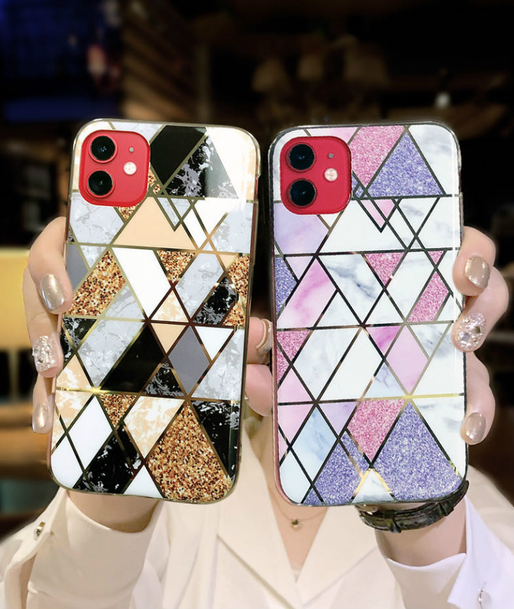 Geometric Glitter Marble Pattern Phone Cases on Luulla