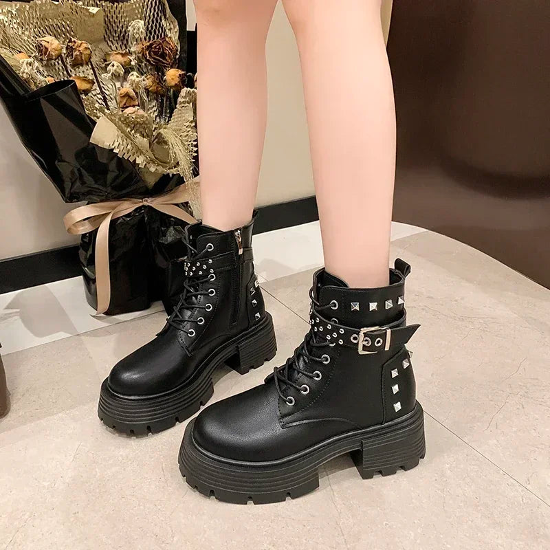 studded combat boots