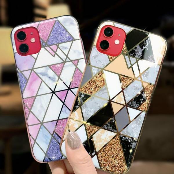 Geometric Glitter Marble Pattern Phone Cases on Luulla