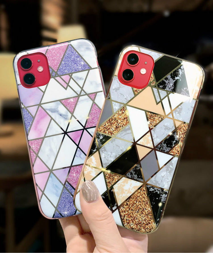 Geometric Glitter Marble Pattern Phone Cases on Luulla