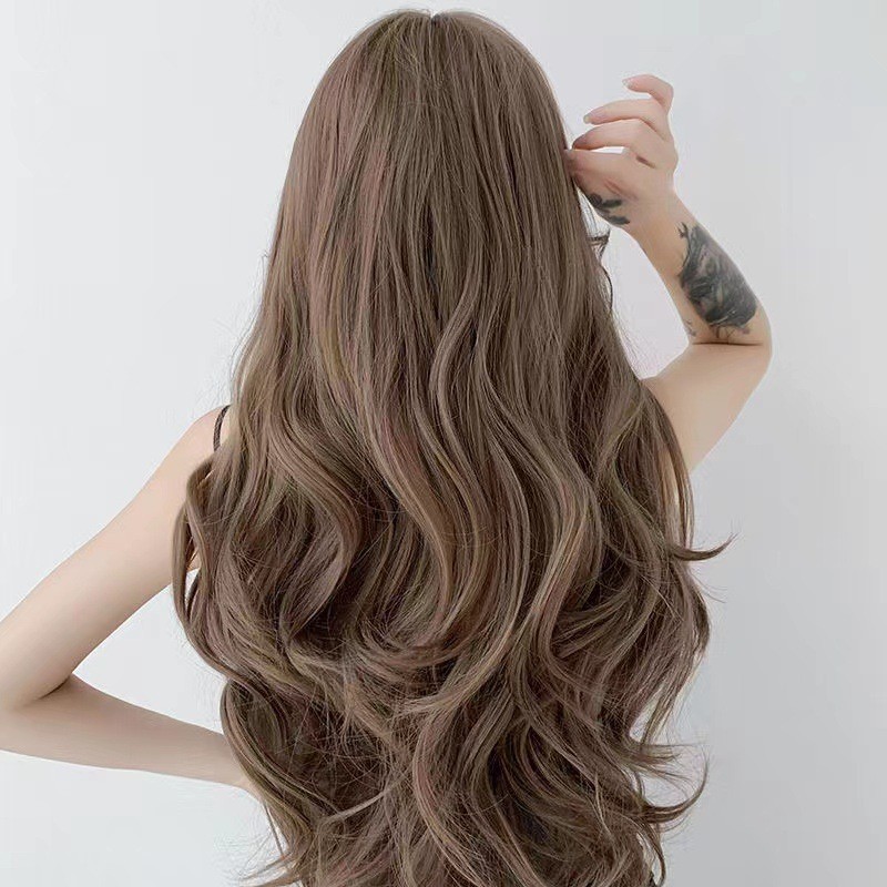 Heat Resistant Loose Wavy Cool Brown Wig For Women Wigs High Density ...